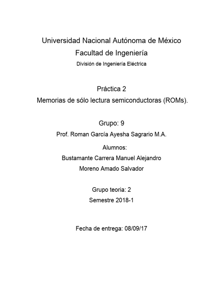 Practica Memorias De Solo Lectura Pdf Memoria De Sólo Lectura Almacenamiento De Datos De 