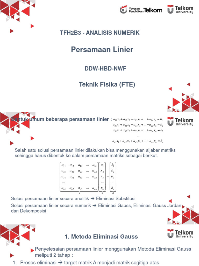 Persamaan Linier NWF TCL | PDF
