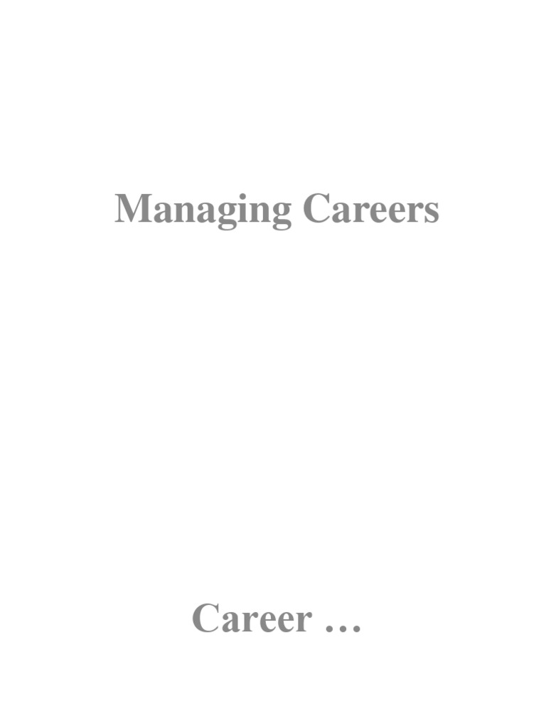 Managing Careers | PDF | Employment | Business