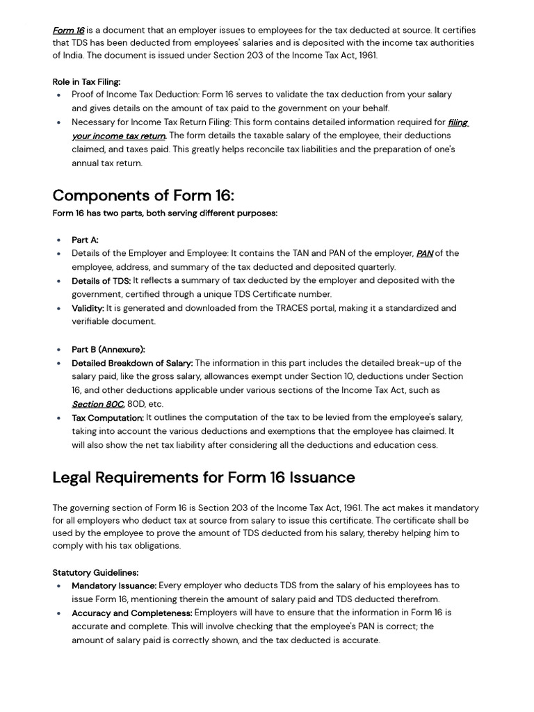 Form 16 Due Date - Timeline For F.Y. 2023-24 | PDF | Taxes | Income Tax