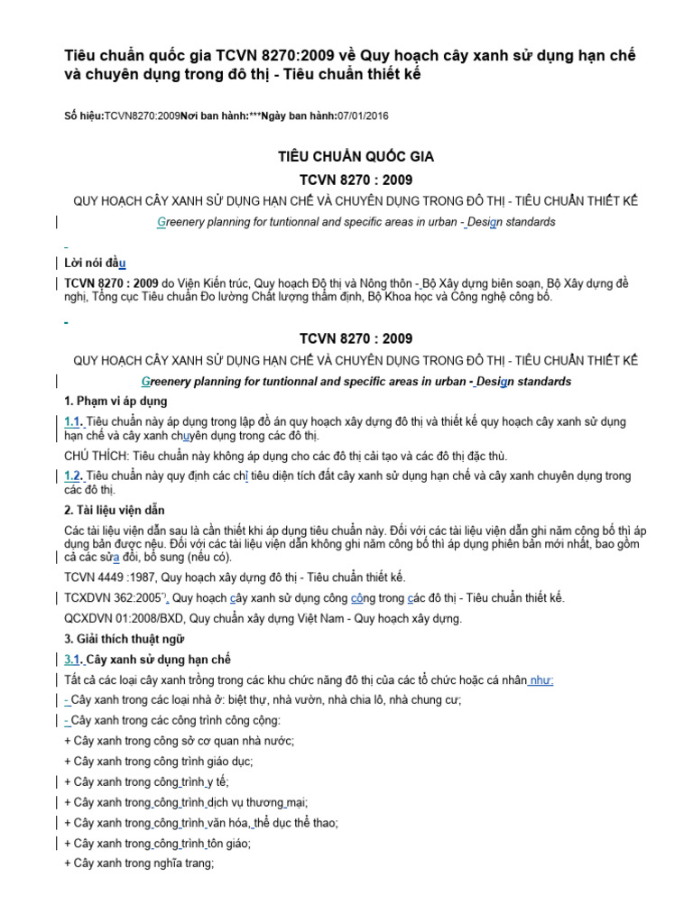 TCVN 8270.2009-QH CXSD Han Che Va CX Chuyen Dung Trong Do Thi | PDF