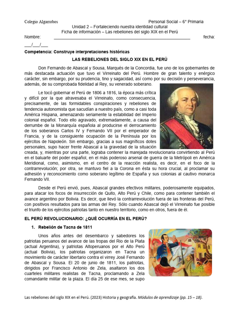 El Virrey Abascal y Las Revoluciones | PDF | Colonización española de ...