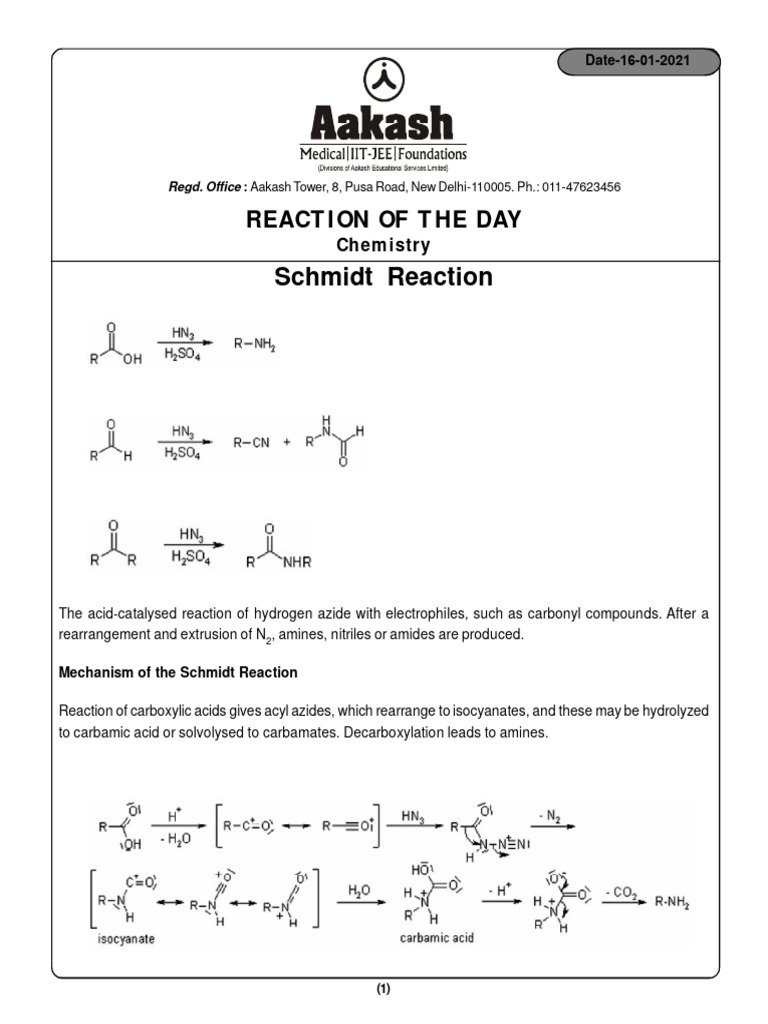 Schmidt Reaction | PDF