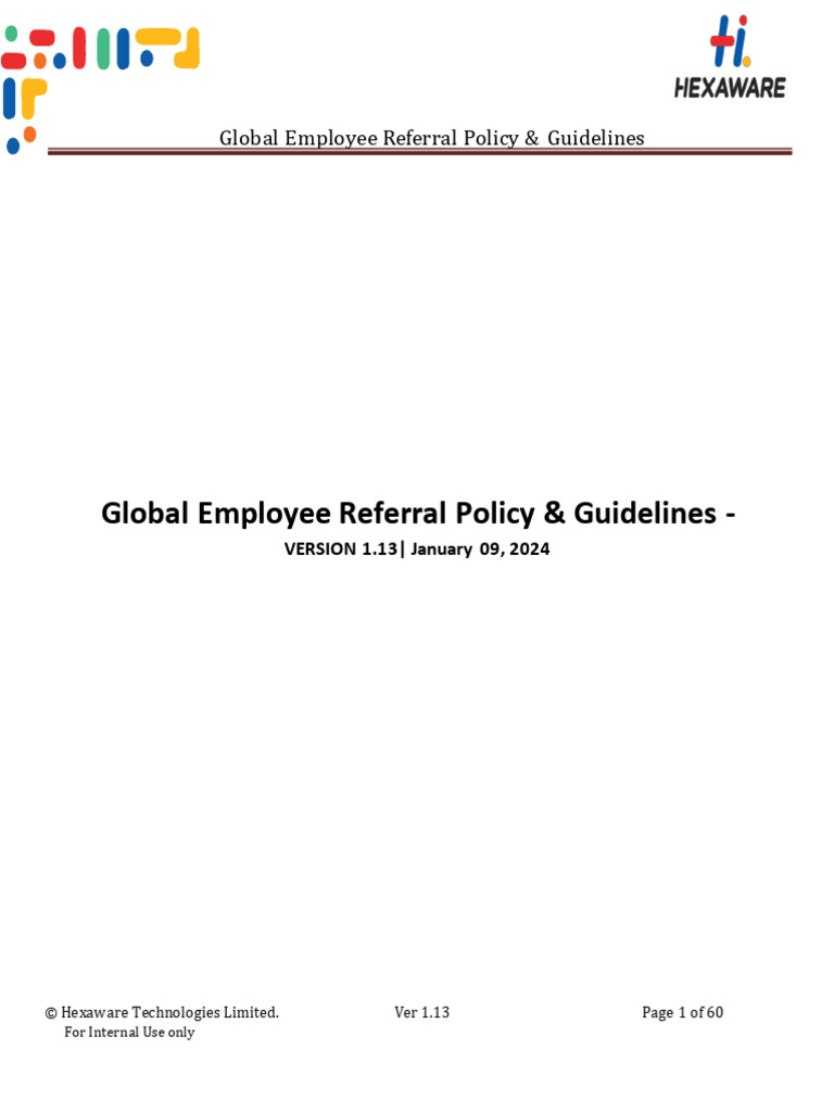 Employee Referral Policy | PDF | Recruitment | Oracle Corporation