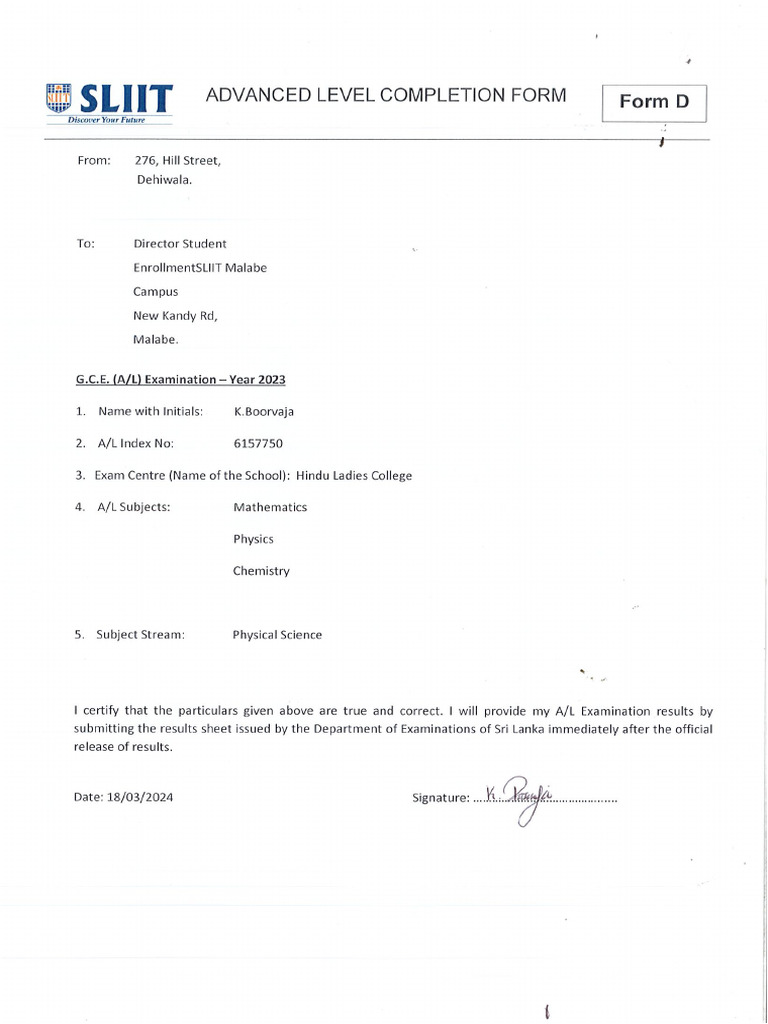 Ar24400015 - Form D | PDF