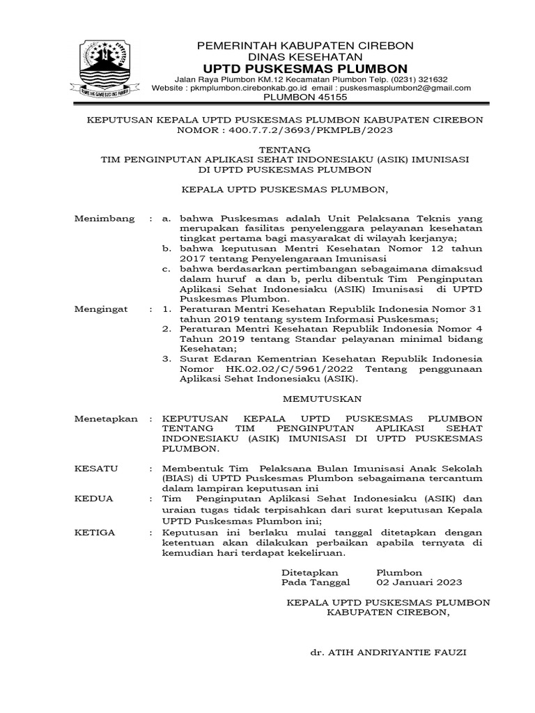 SK Penginputan Asik | PDF | Pengembangan Diri | Kesehatan Holistik