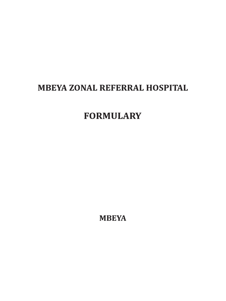 MZRH Hospital Formulary Book PDF | PDF | Anesthesia | Medical Prescription