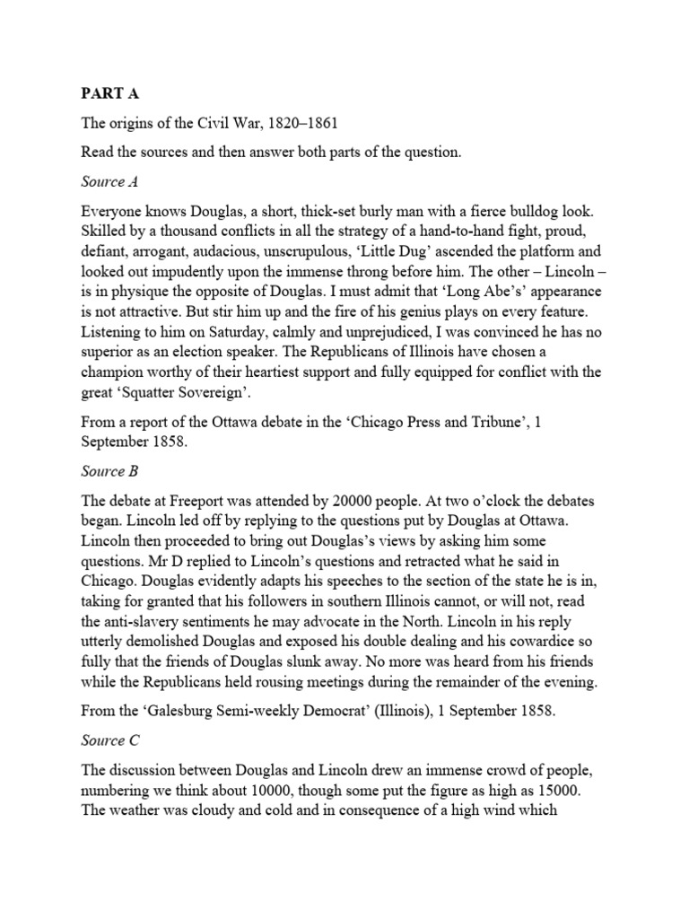 AICE Sample Tests 1 | PDF | Abraham Lincoln | Politics Of The United States
