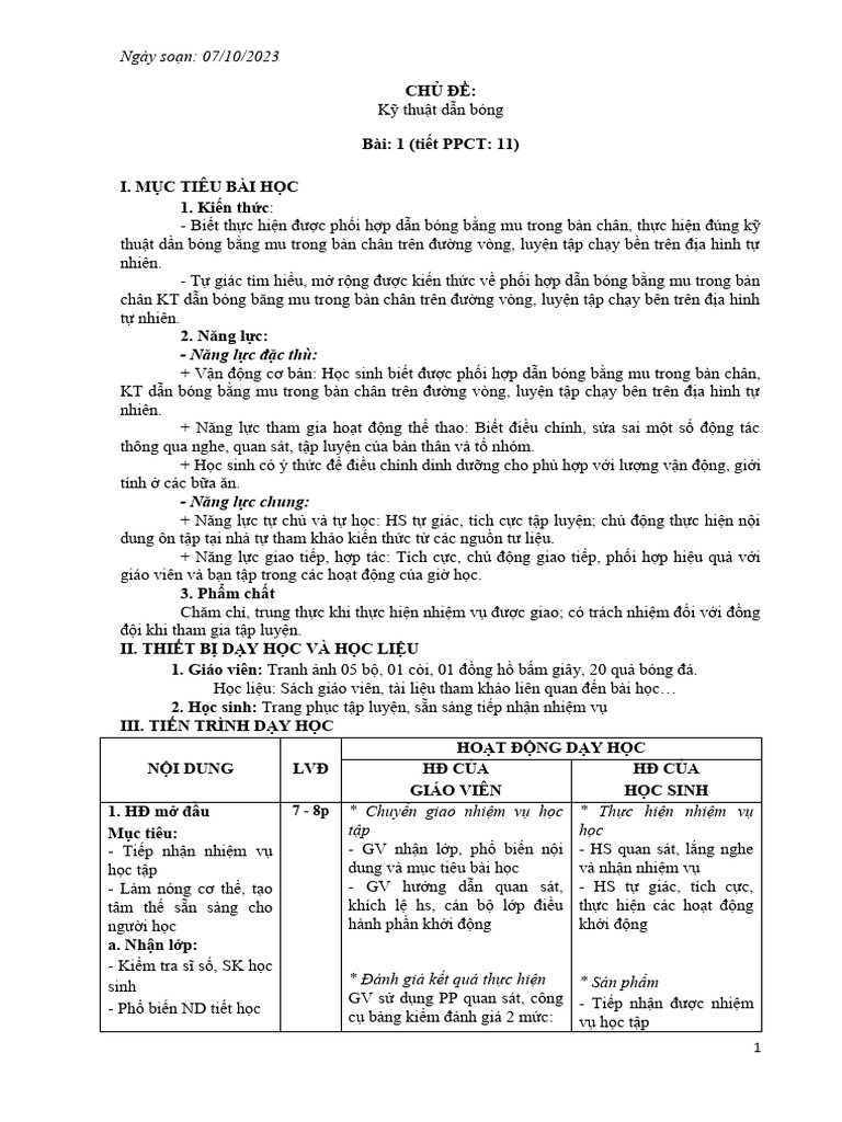 KHBD K11 Bóng Đá T11 - 12 | PDF