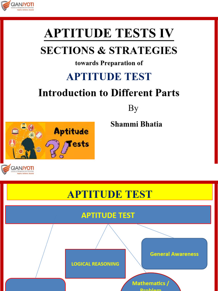 Aptitude Tests Sections and Strategies | PDF | Mathematics | Statistics