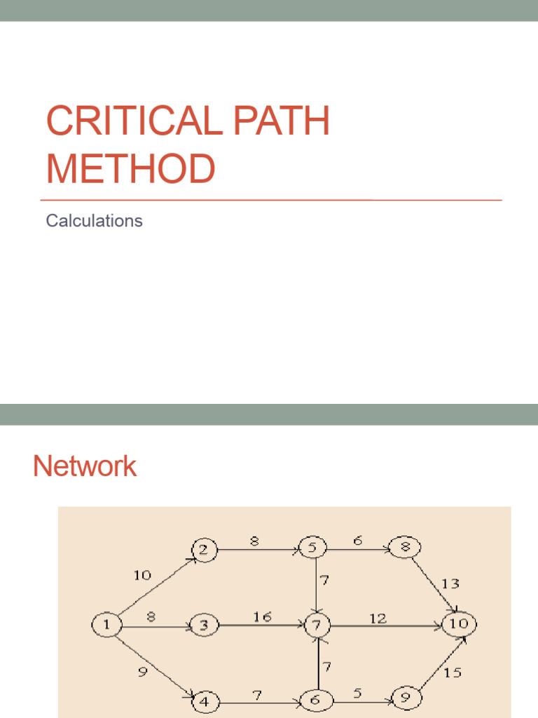 Critical Path Method: Calculations | PDF | Science & Mathematics