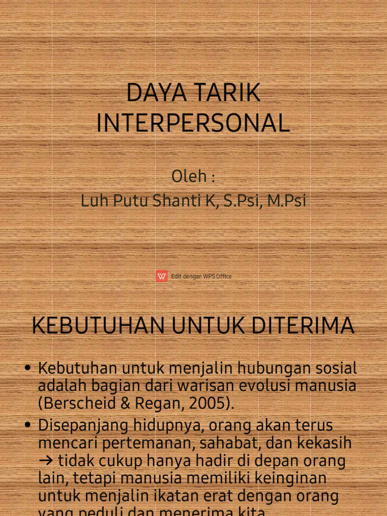 Daya Tarik Interpersonal | PDF
