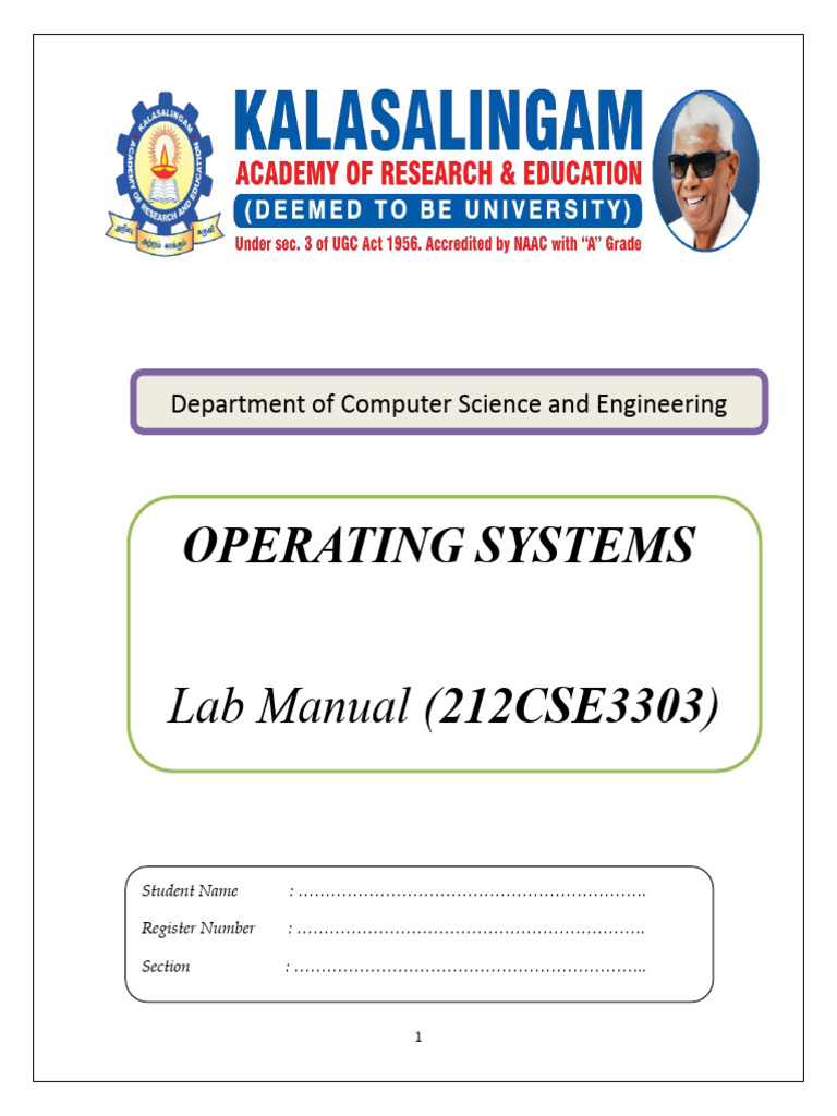 212CSE3303-Operating Systems Lab Manual (2023-2024) | PDF | Scheduling (Computing) | Operating ...