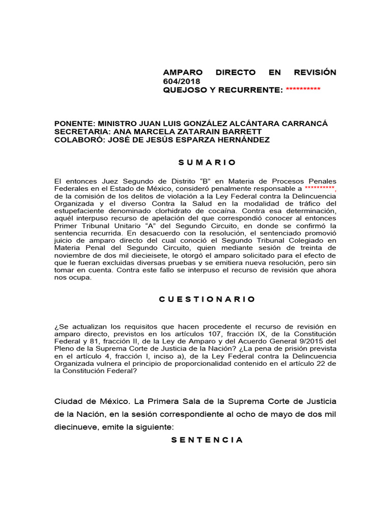 AR 604-2018 Admisión de Pruebas | PDF | Caso de ley | Sentencia (ley)