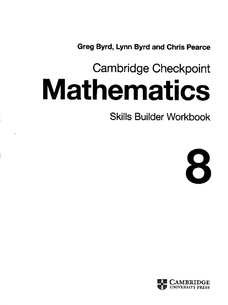 Cambridge Checkpoint Mathematics 8 Skills Builder Workbook | PDF