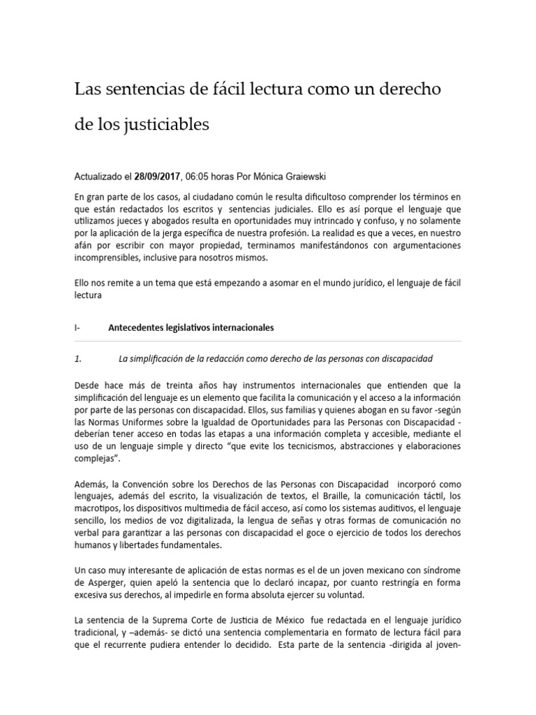Sentencias de Facil Lectura | PDF | Abogado | Sentencia (ley)