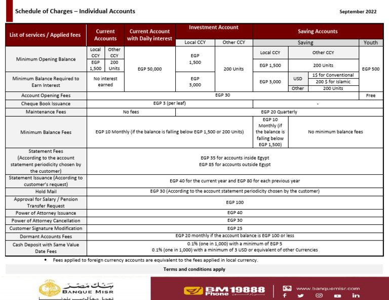 Bank Fees for Individual Accounts | PDF | Transaction Account | Business