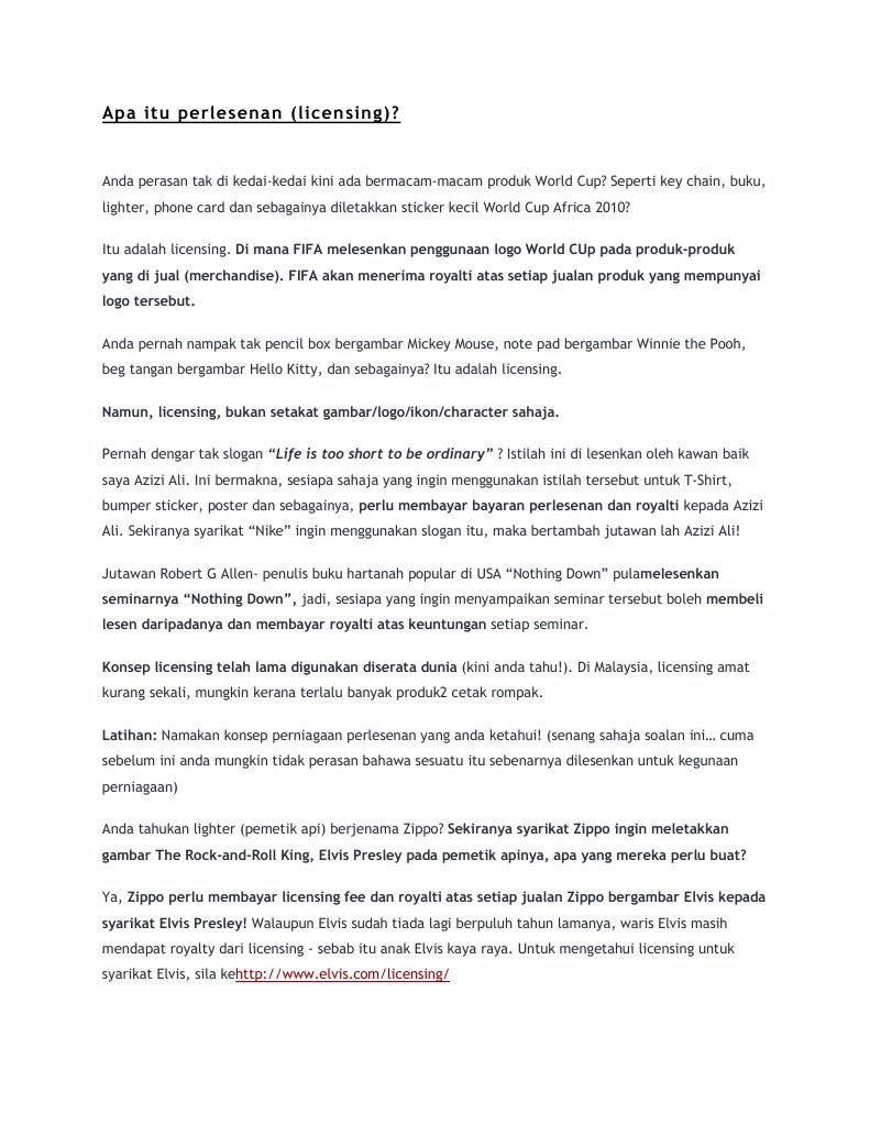 Apa Itu Perlesenan | PDF | Karier & Perkembangan | Bisnis