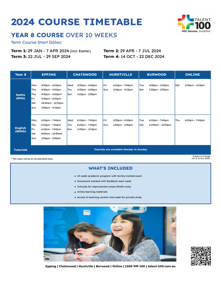 Course Timetable 8 | PDF