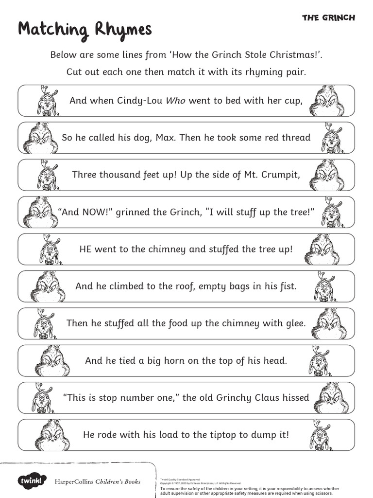 Matching Rhymes Cut-Outs | PDF