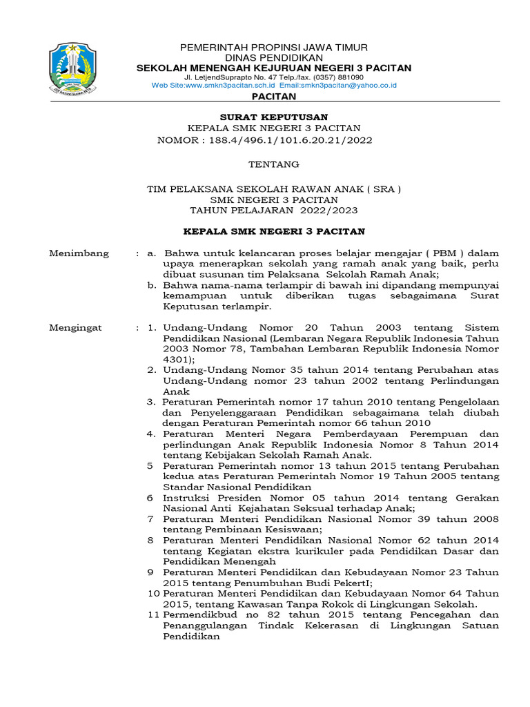 SK Tim SRA 2022-2023 | PDF | Kesehatan Holistik