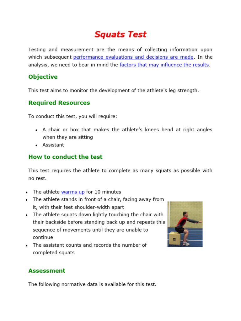 Squat Test | PDF
