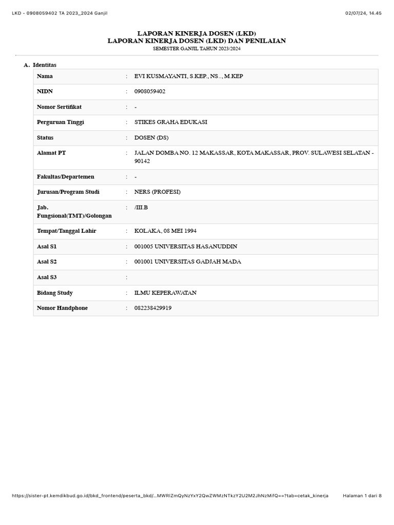 LKD - Evi K TA 2023 - 2024 Ganjil | PDF