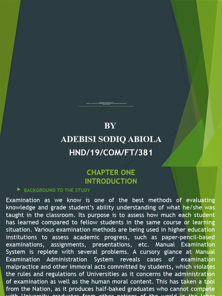 Design And Implement Of A Computer Based Testing System Using Component Based Software And 9520