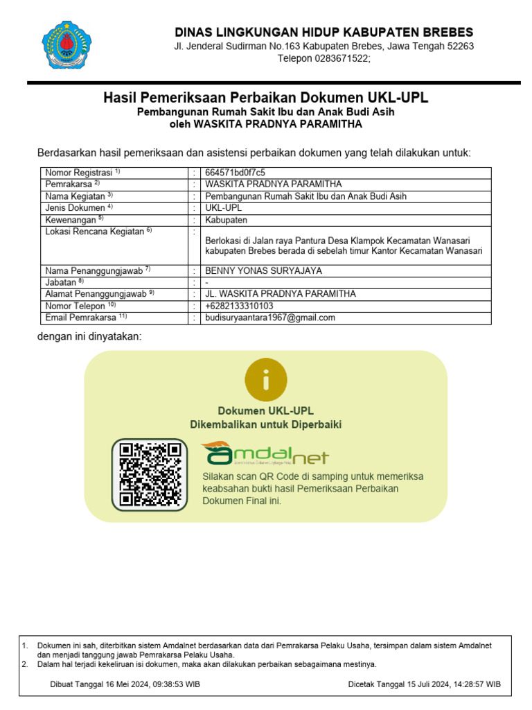 Dokumen Final UKL-UPL 664571bd0f7c5 | PDF