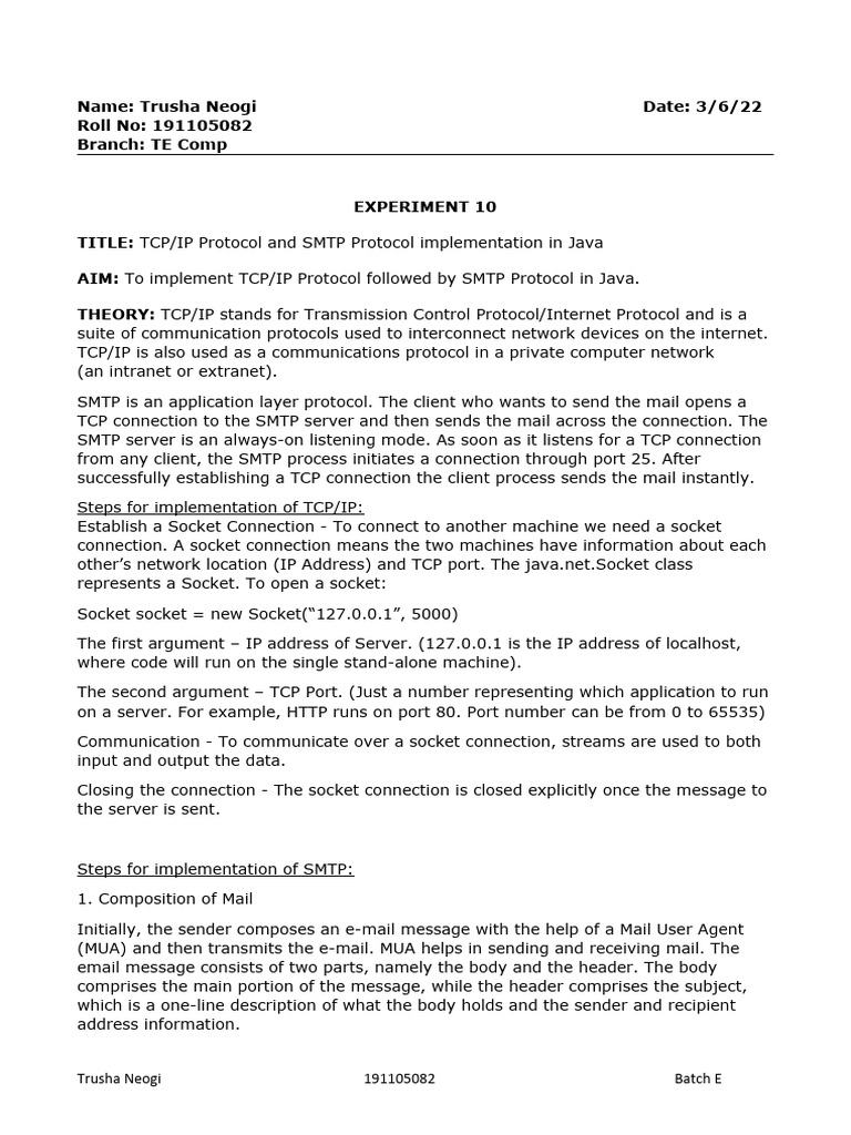 MCN Exp10 | PDF | Network Socket | Internet Protocol Suite