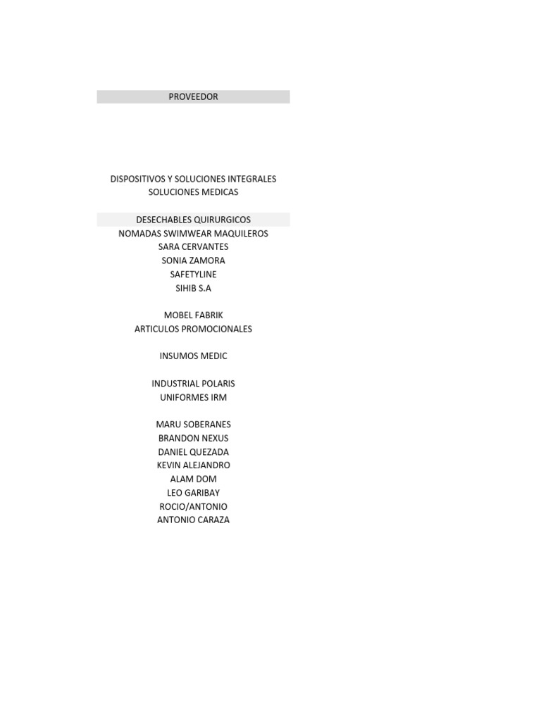 PROVEEDORES | PDF