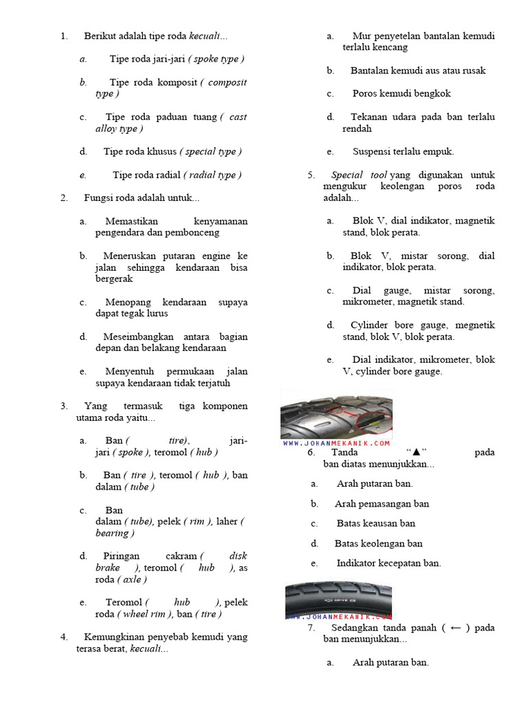 Soal Latihan Sasis Kelas Xi | PDF