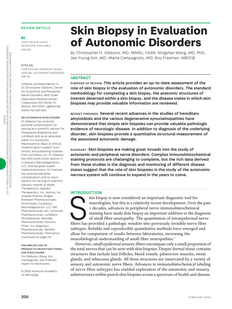Autonomic Disorders 2021 Continuum | PDF | Myelin | Skin