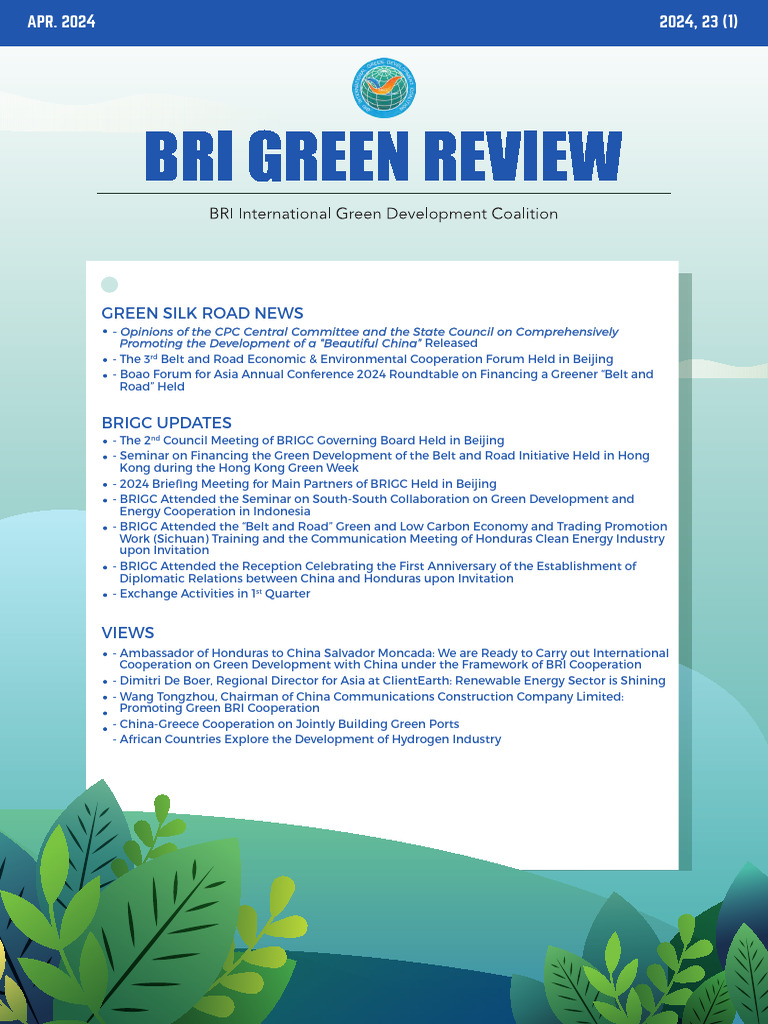 BRI Green Review-2024 Issue1 | PDF | Renewable Energy | Economies