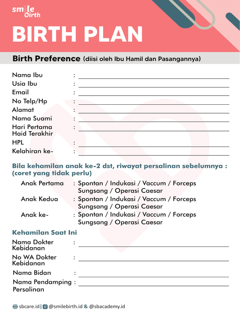 Birth Plan | PDF | Pengembangan Diri