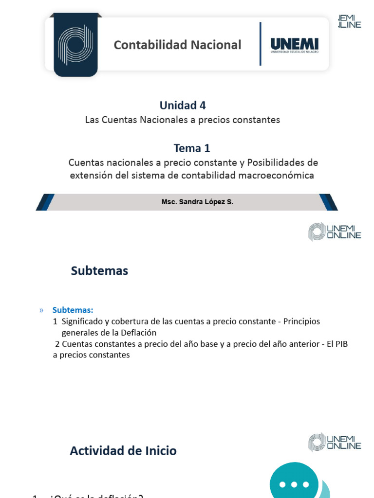 Conta Nacional. U4 PPT Compendio | PDF | Producto Interno Bruto | Oferta (economía)