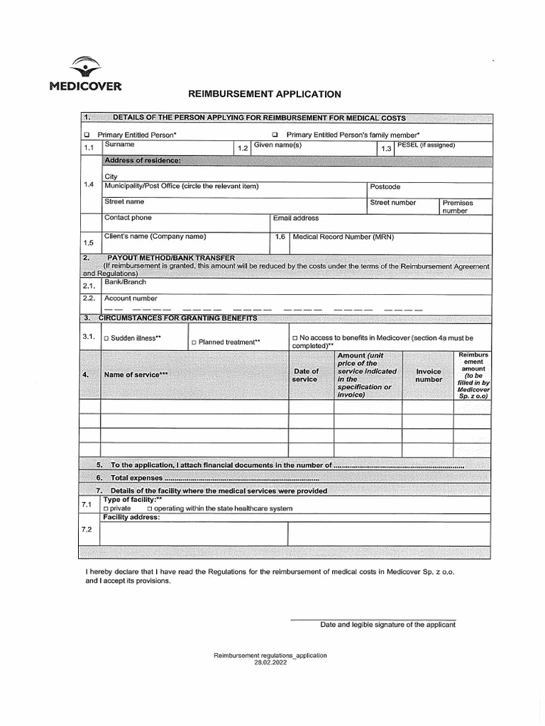 Medicover Reimbursement | PDF