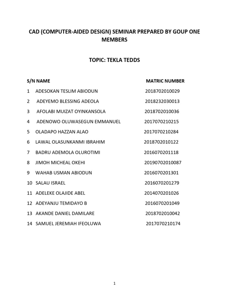 CAD (COMPUTER-AIDED DESIGN) SEMINAR PREPARED BY GOUP ONE | Download Free PDF | Computer Aided ...