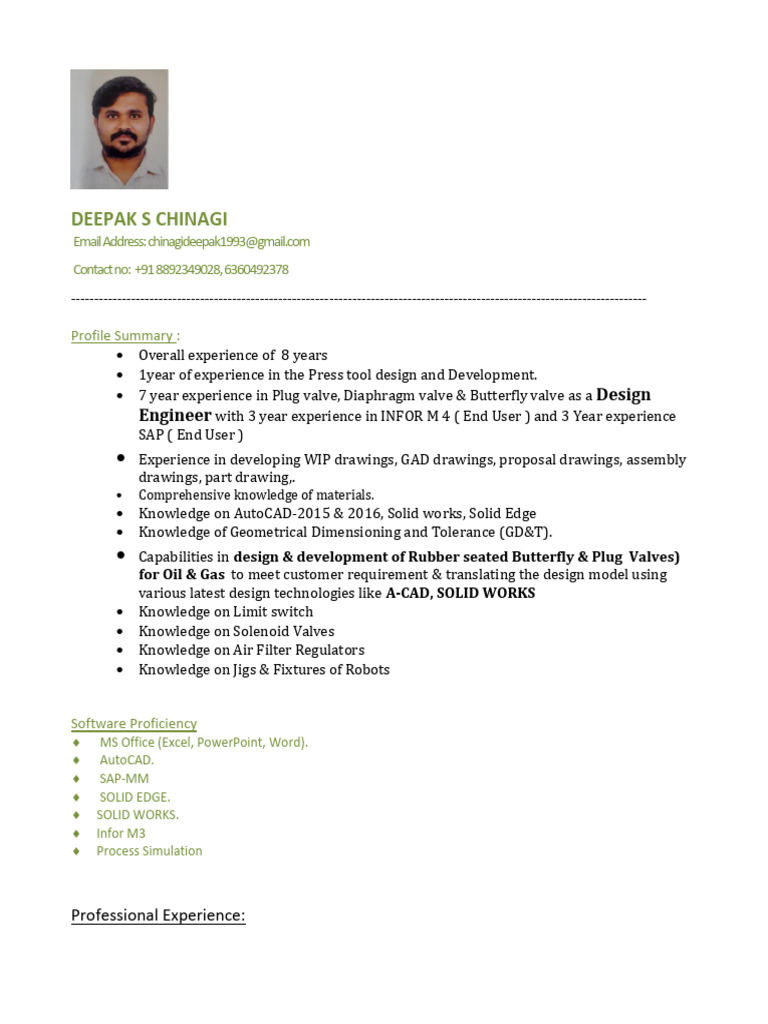 Deepak CV ..10-04-2024 | PDF | Valve