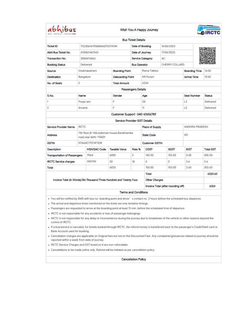 IRCTC Bus - Online Bus Ticket Booking - Bus Reservation | PDF ...