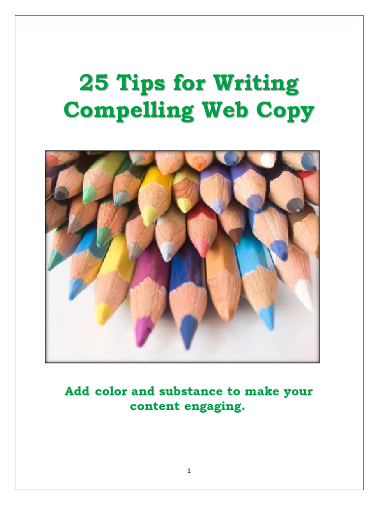 25 Tips For Compelling Web Copy 2019 | PDF