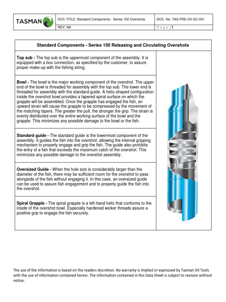 Series 150 Overshot Standard Components | PDF | Equipment ...