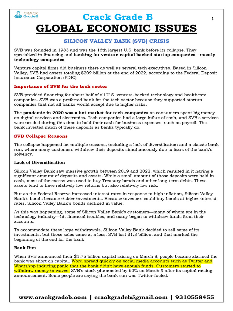 Current Global Economic Issues Lyst5264 | PDF | Banks | Recession