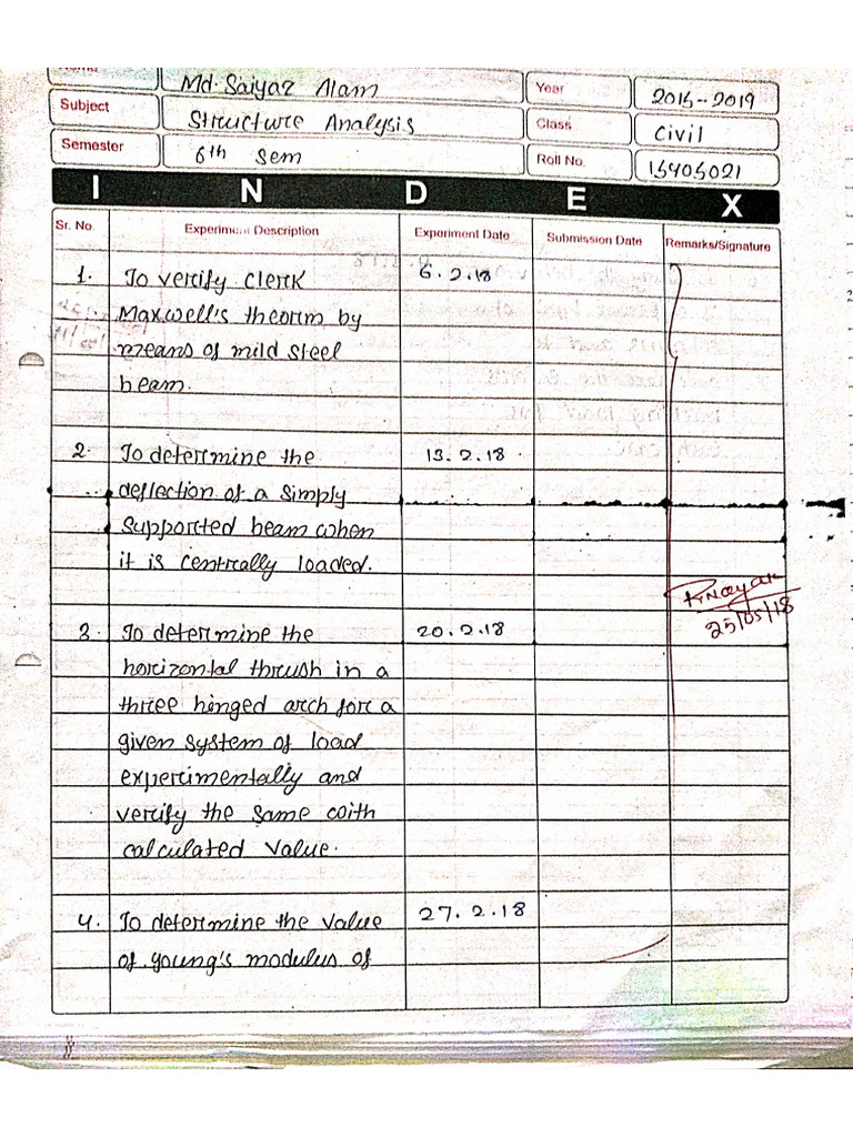 Structural Analysis Lab Report | PDF