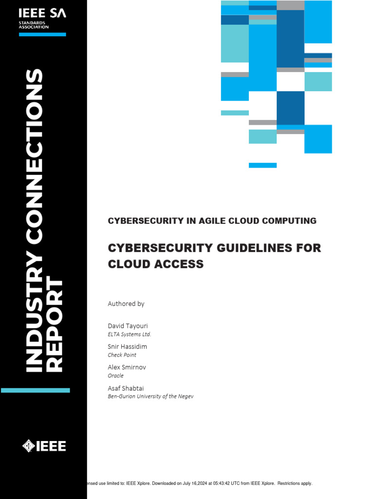 Cybersecurity Guidelines Cloud Access | PDF | Cloud Computing | Computer Security