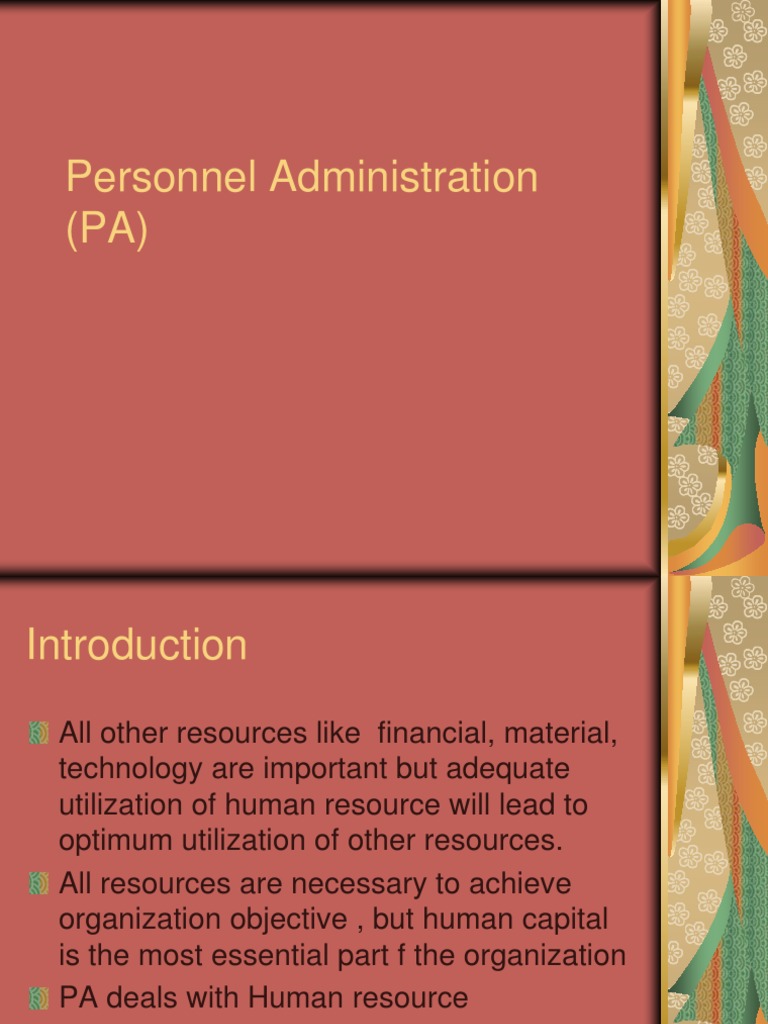 Overview of Personnel Administration | PDF | Human Resource Management ...