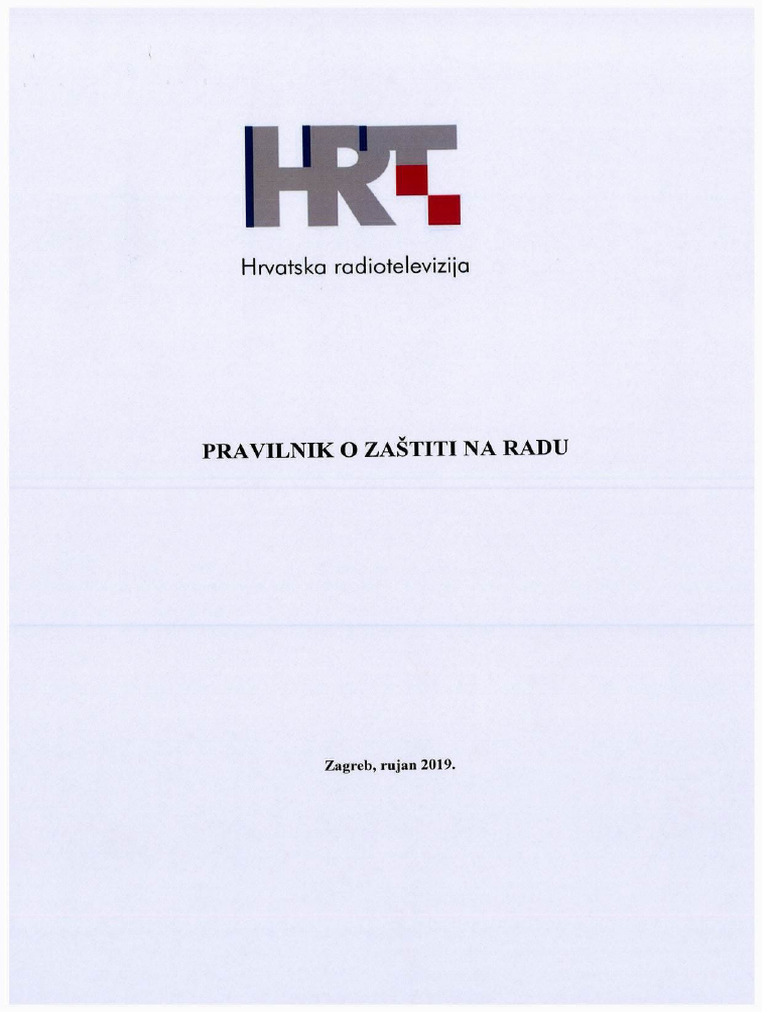 Kopletni pravilnik o zaštiti na radu HRT | PDF