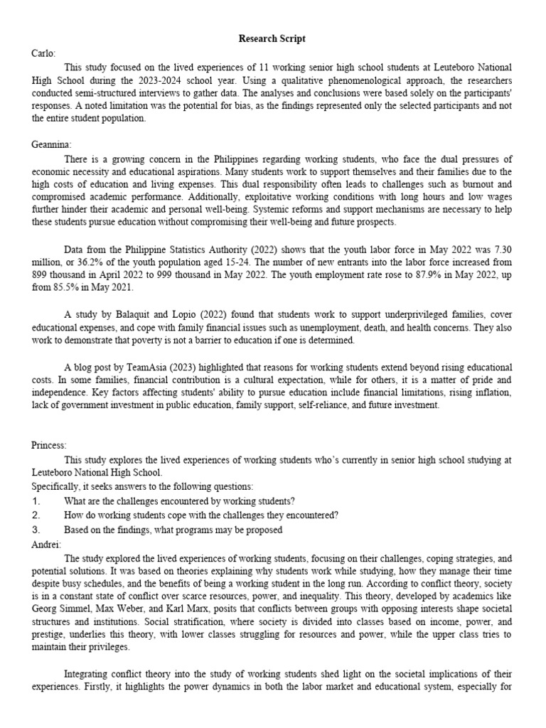 RESEARCH SCRIPT Cyrus | PDF | Human Capital | Social Stratification