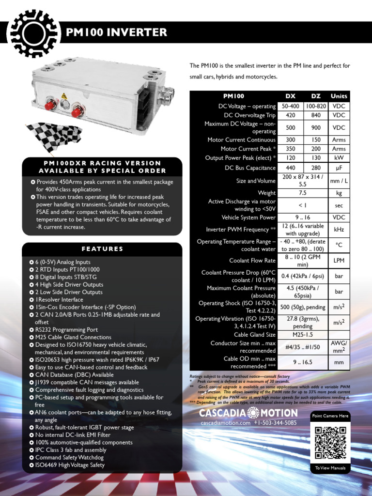 PM100_스펙시트 | PDF | Power Inverter | Electronics