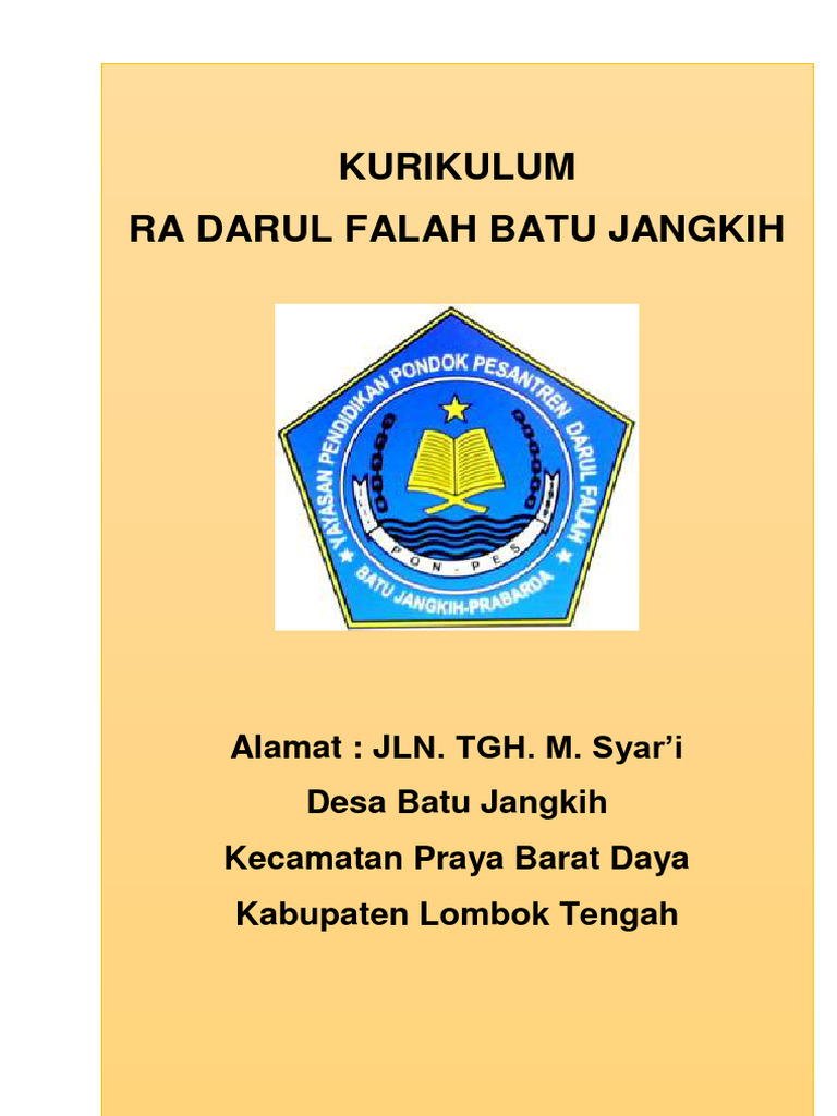 KURIKULUM RA DARUL FALAH BATU JANGKIH - Compressed | PDF
